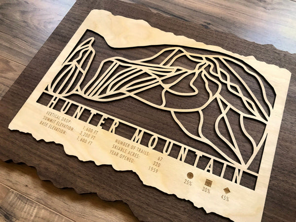 Hunter Mountain Ski Trail Map - Gift for Skiers - Mountaincut