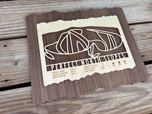 Perfect North Slopes Trail Map | Wood Ski Art | Mountaincut