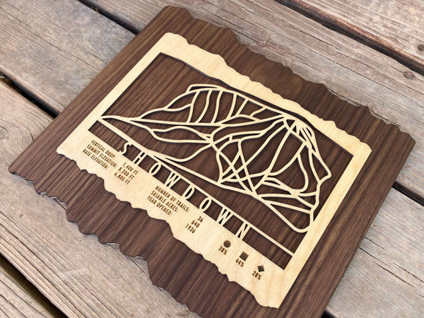 Showdown Ski Map - Wall Decor - MountainCut - Mountaincut